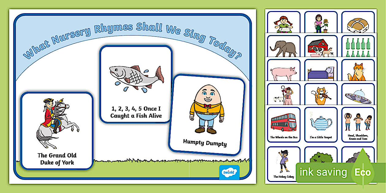 Nursery Rhymes Flashcards | Nursery Rhyme cards - Twinkl