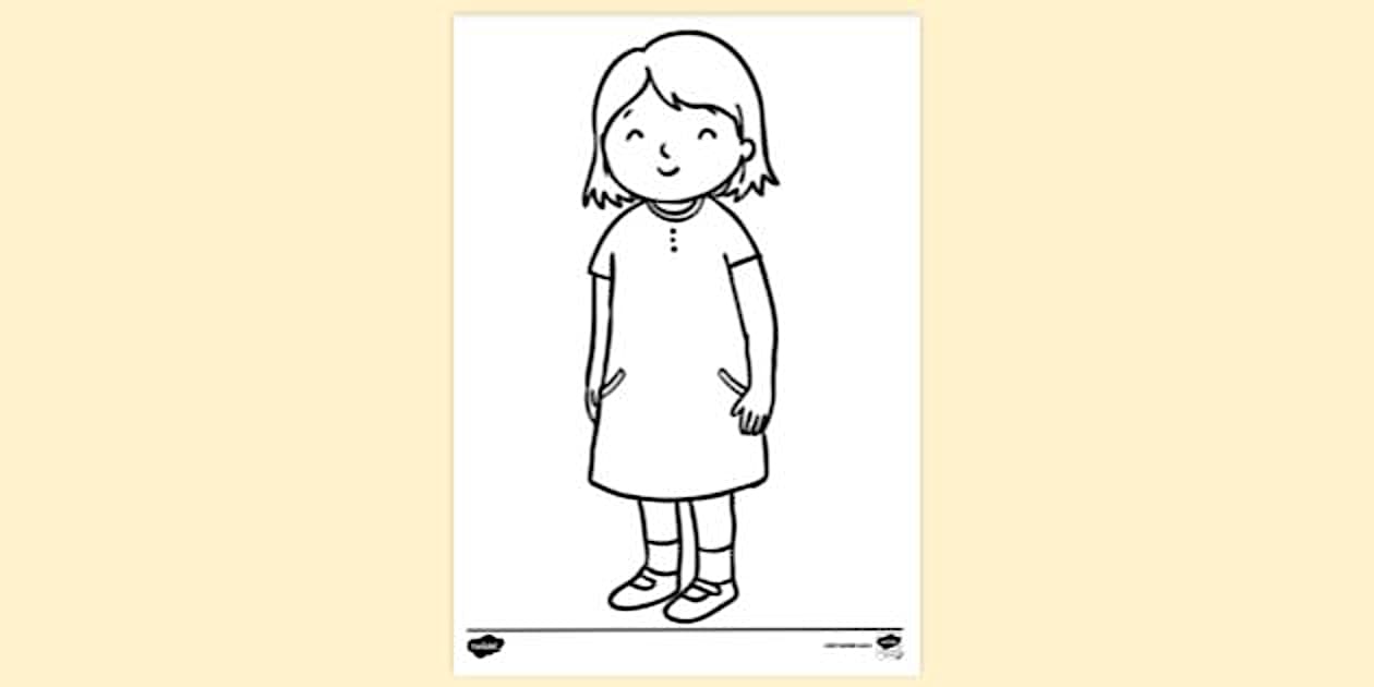 Little Girl Colouring Page | Colouring Sheets - Twinkl