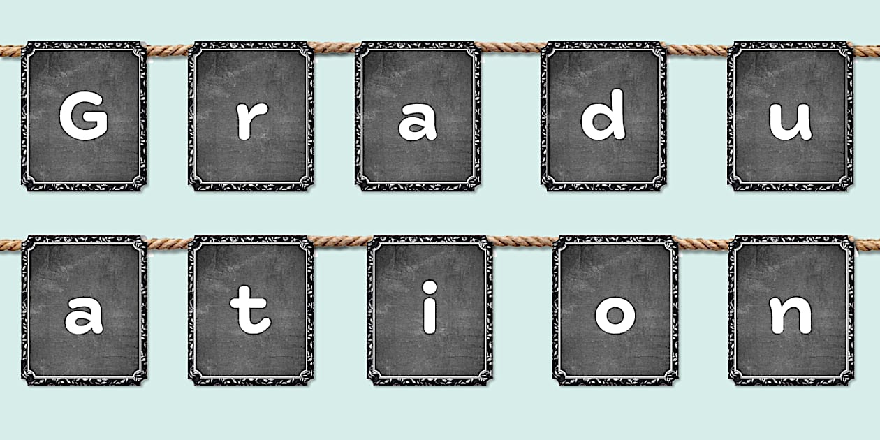 Chalkboard-Themed Graduation Display Bunting (Teacher-Made)