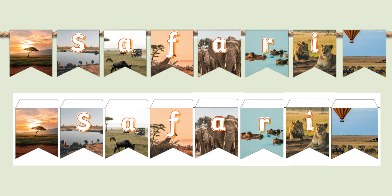 KS1 Safari Word Display Bunting (teacher made) - Twinkl