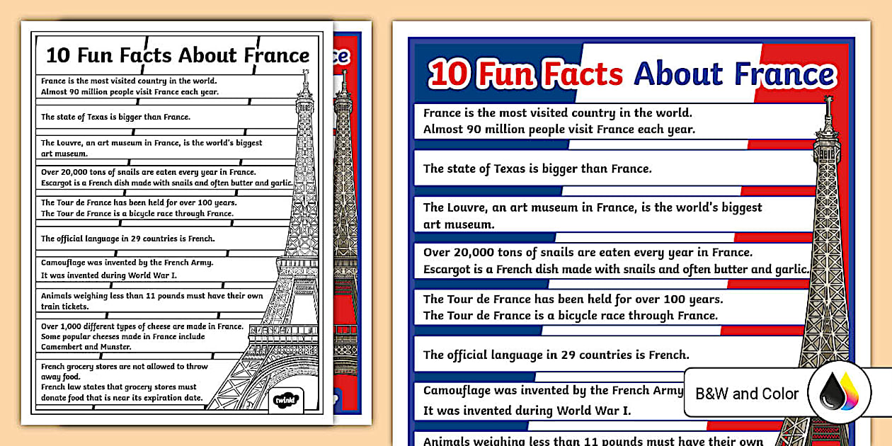 10 Fun Facts About France Poster