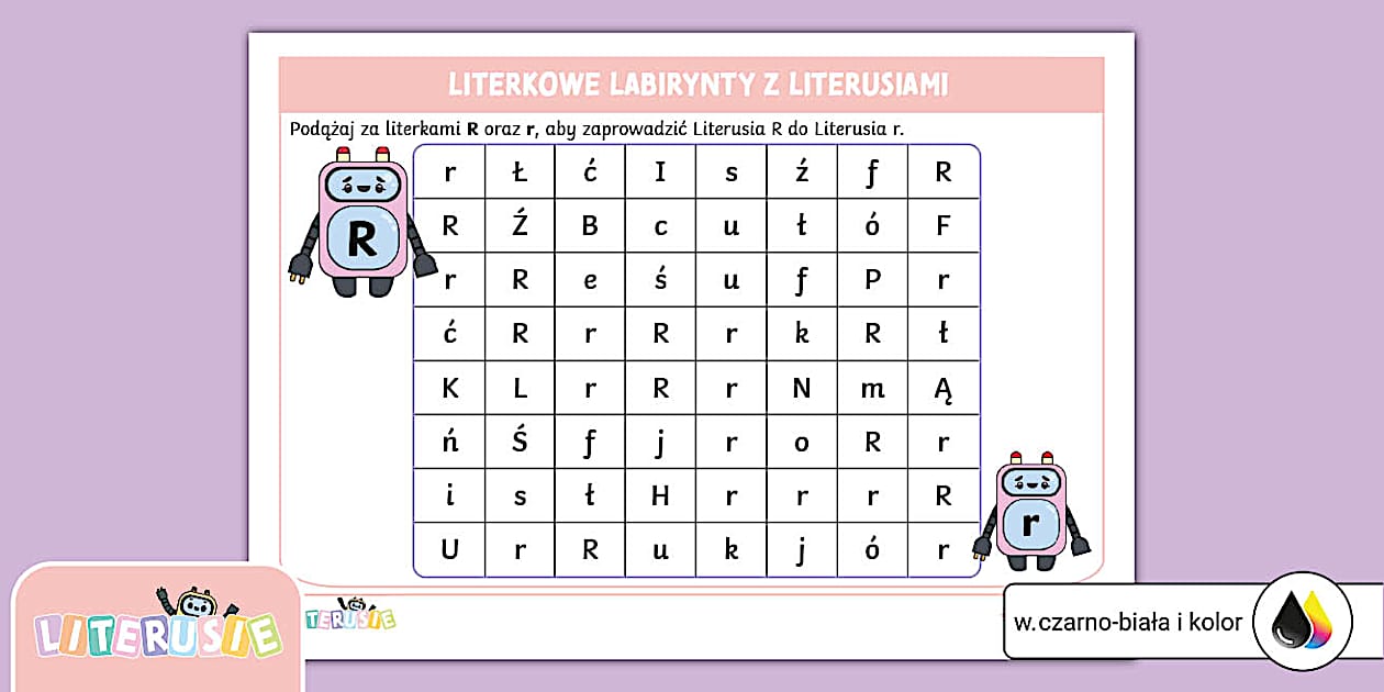 Literuś R | Znajdź wszystkie literki R | Alfabet i litery