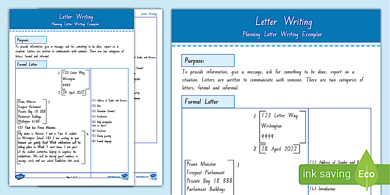 Level 3 Writing - Letter Writing Annotated Exemplar - Twinkl