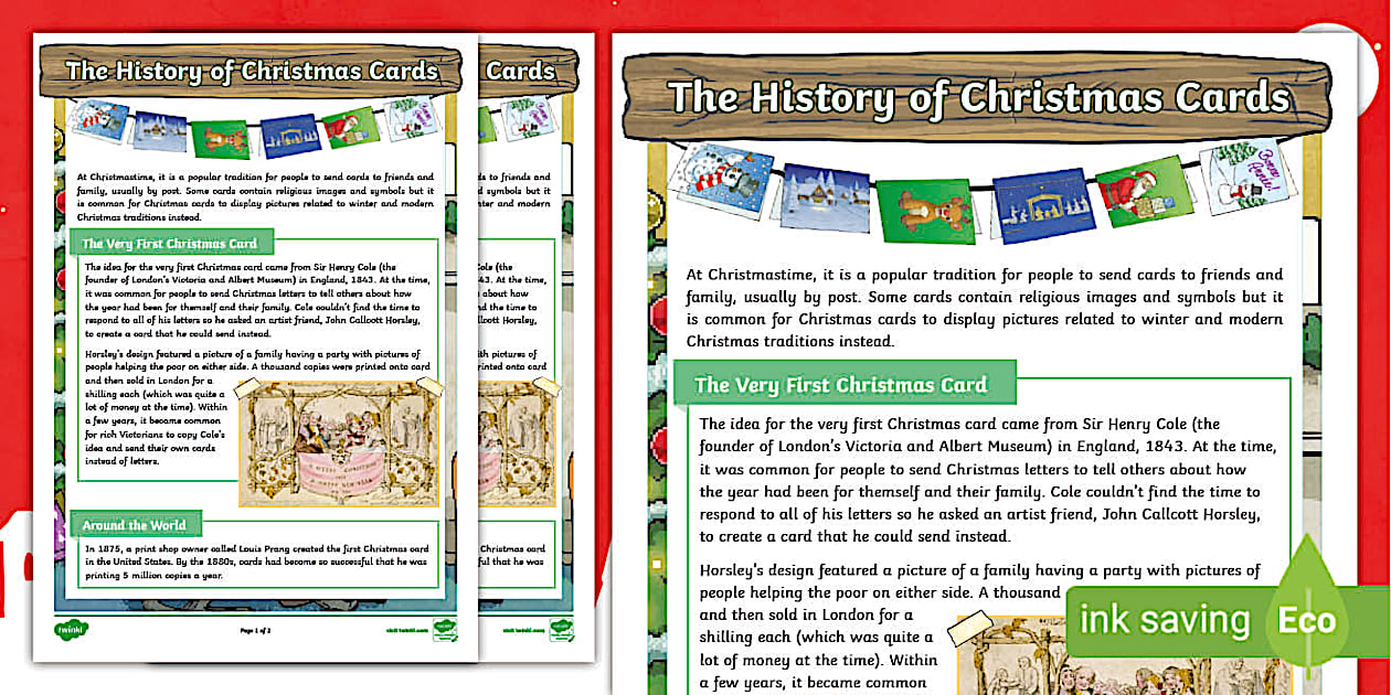 KS2 The History of Christmas Cards Fact File