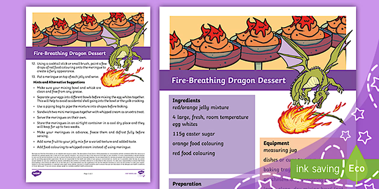 Fire-Breathing Dragon Dessert Recipe