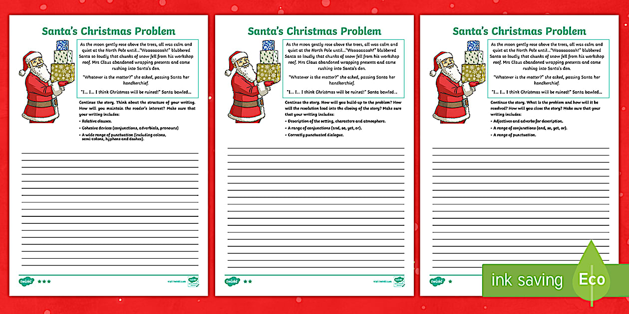 KS2 Santa's Christmas Problem Differentiated Worksheet / Worksheets