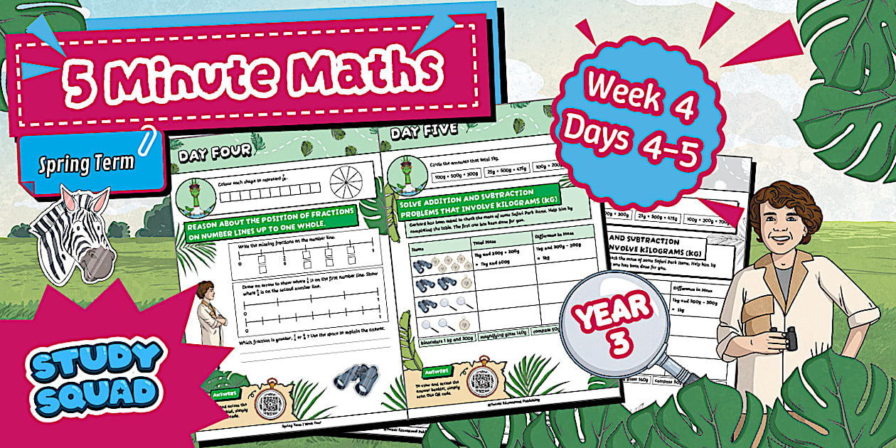 👉 Study Squad 5 Minute Maths - Year 3 Spring - Week 4 Days 4-5