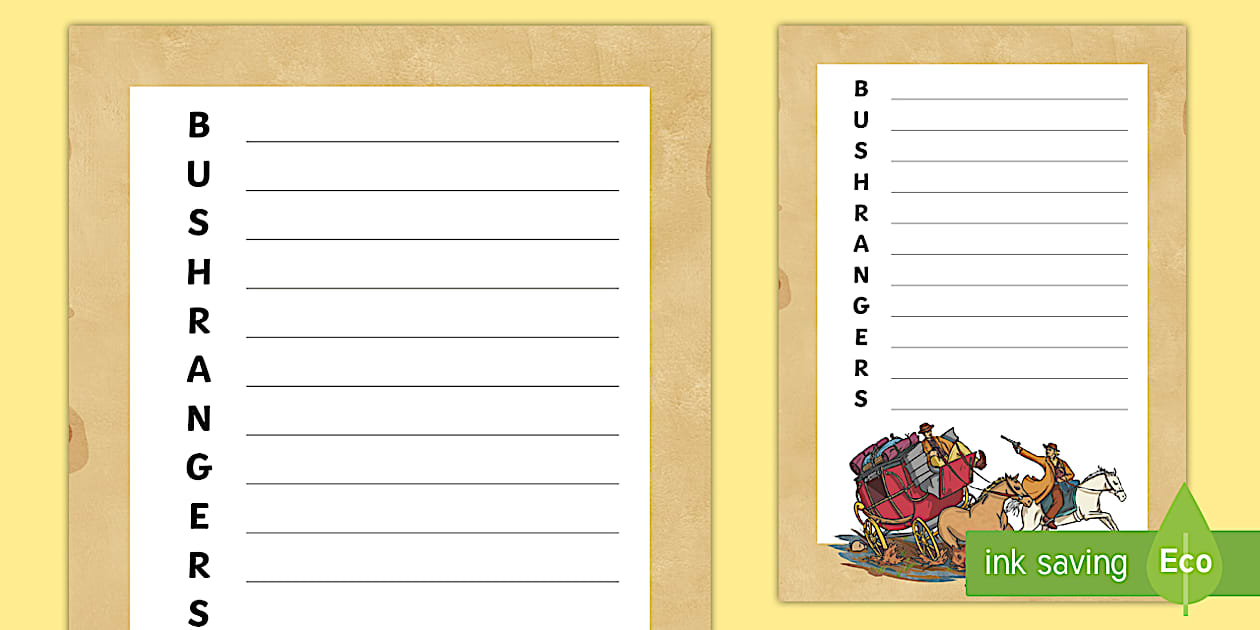Bushrangers Acrostic Poem-Australia (teacher made) - Twinkl