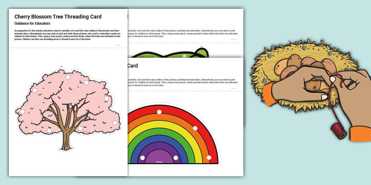 Spring Simple Threading Cards | Twinkl (teacher made)