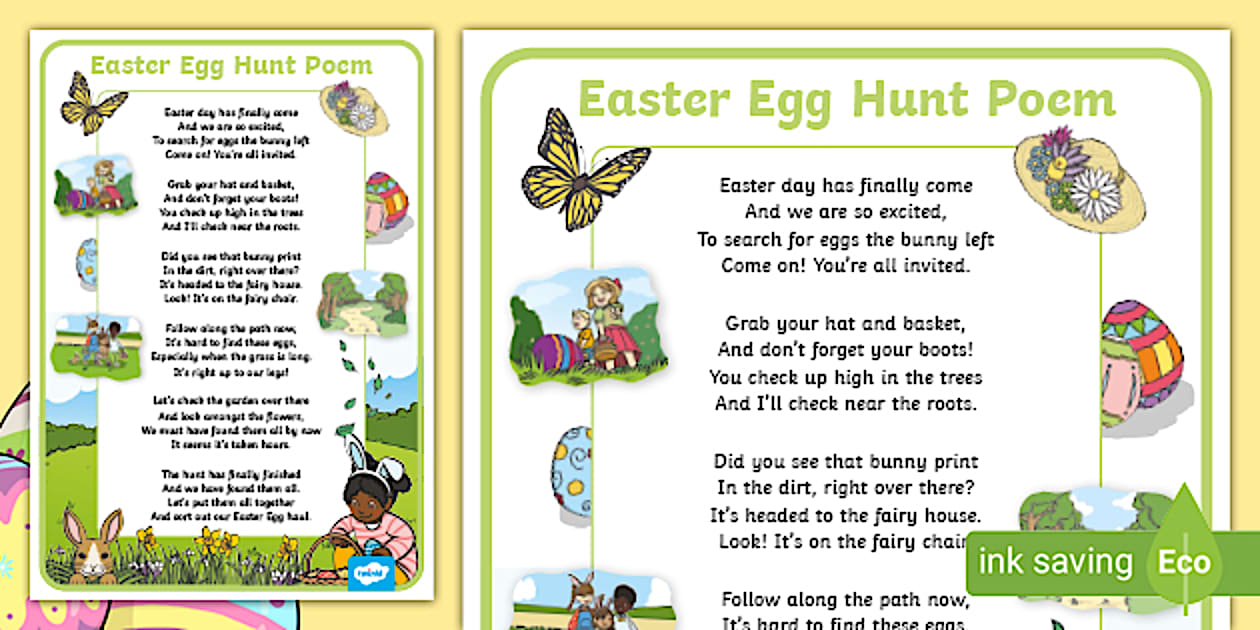 Easter Egg Hunt Poem | Primary Resources - Twinkl