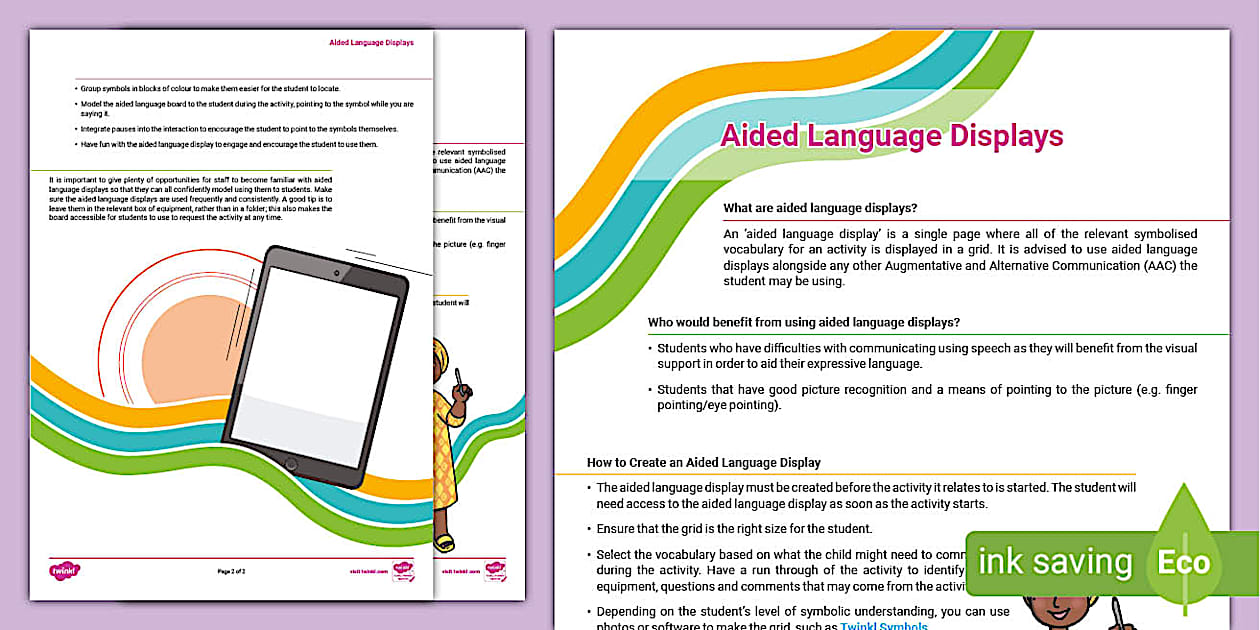 Aided Language Display Adult Guidance (teacher made) Aided Language Display Adult Guidance (teacher made)