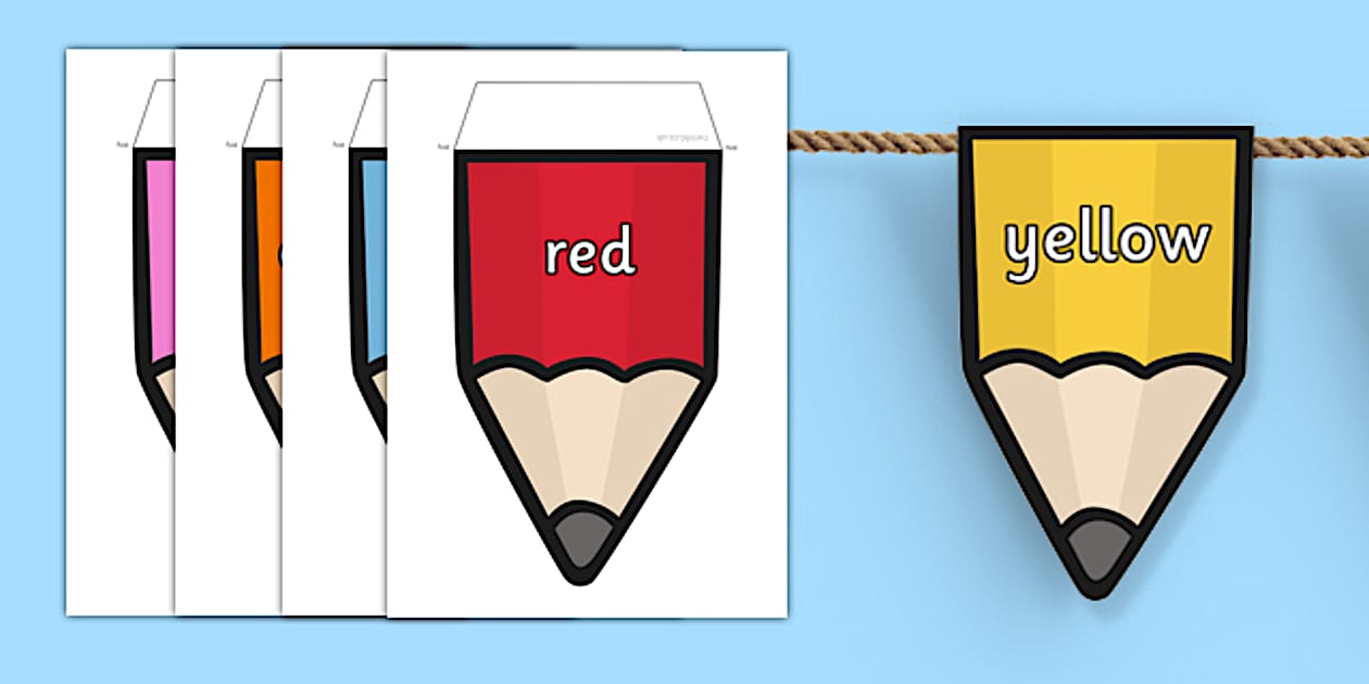Editable Colours on Pencil Bunting (Hecho por educadores)