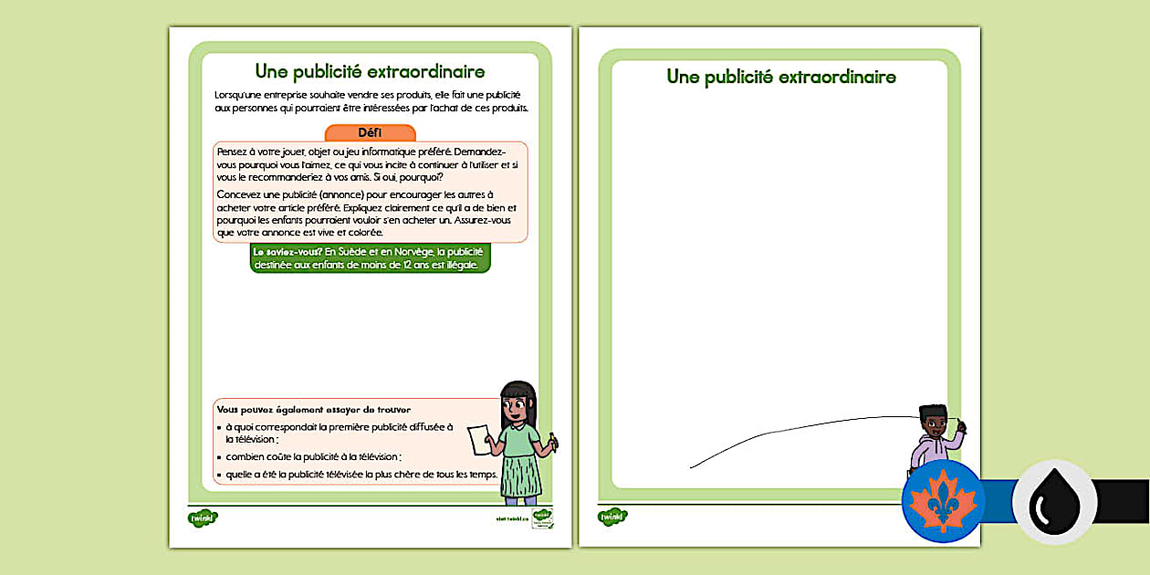 Design an Awesome Advertisement Activity French - Twinkl