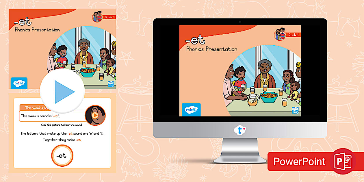 Grade 1 Phonics: -et: PowerPoint Presentation (Teacher-Made)