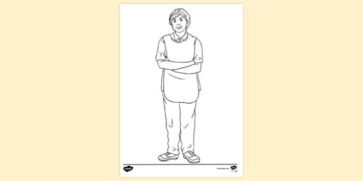Dinner Lady Colouring Sheet | Colouring Sheets - Twinkl