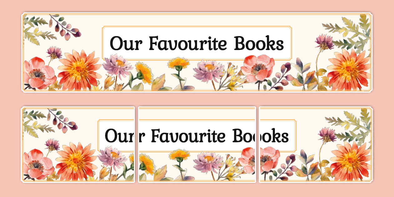 Wildflower Botanical Themed Our Favourite Books Display Banner
