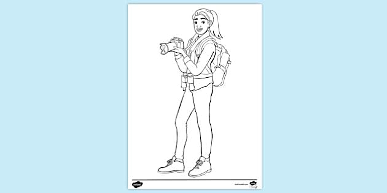 Tourist Girl Colouring | Colouring Sheets (teacher made)