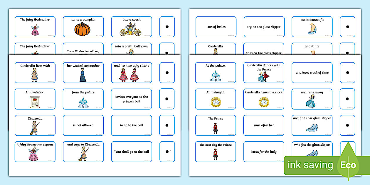 Precursive Cinderella Sentence Building Cards - Twinkl