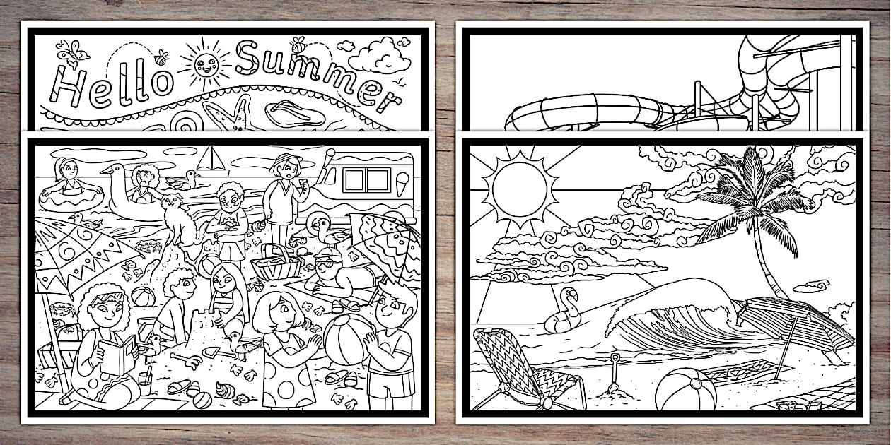 Summer Fun Placemats to Colour In | Twinkl Party - Twinkl