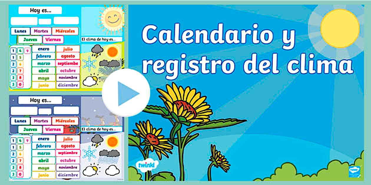 PowerPoint: Calendario interactivo y registro del clima