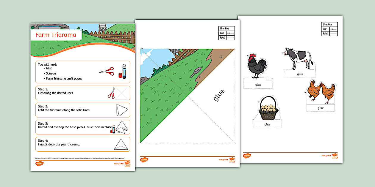 Farm Triarama Craft (teacher made) - Twinkl