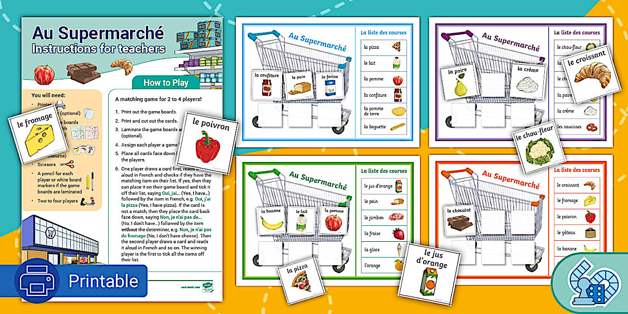 French KS2 Board Game: Food and drink (teacher made)