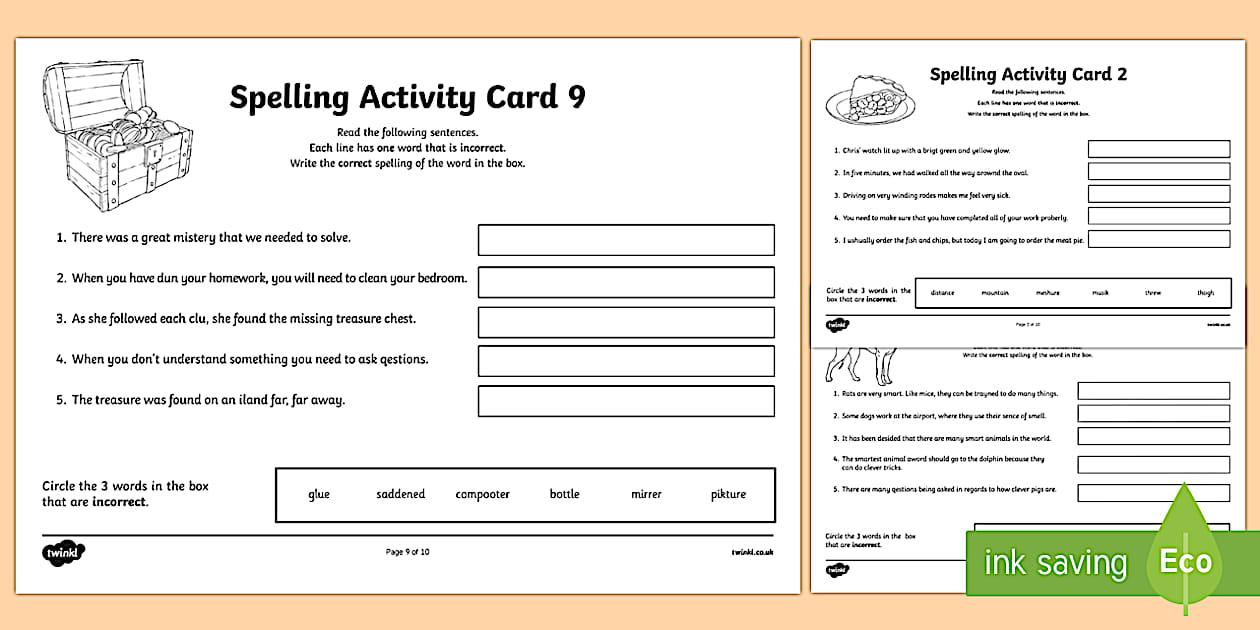 Australian Year 5 Spelling Mistakes Set One Worksheet / Worksheets ...