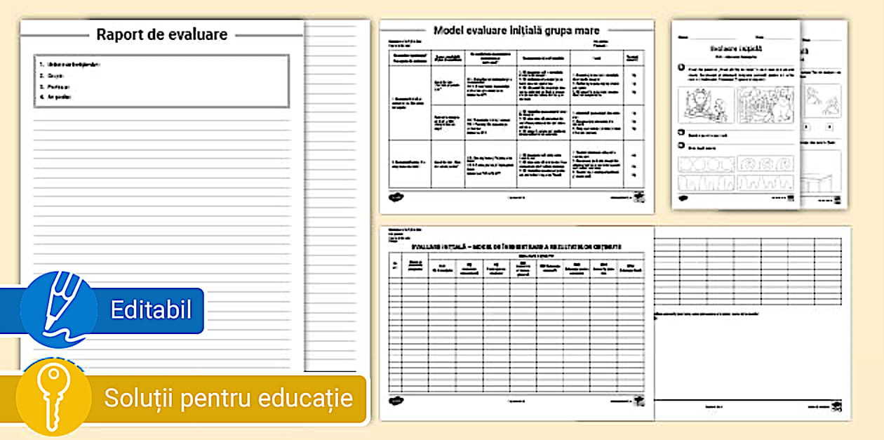 Model evaluare inițială grupa mare | Twinkl România