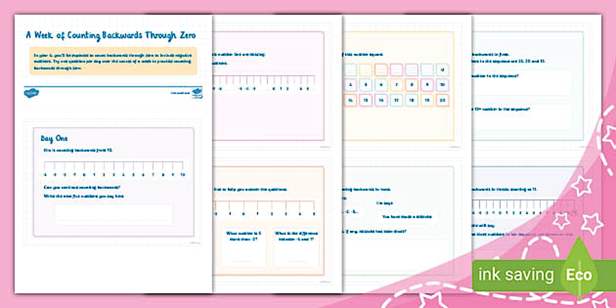 👉 A Week of Counting Backwards Through Zero (Ages 8 - 9)