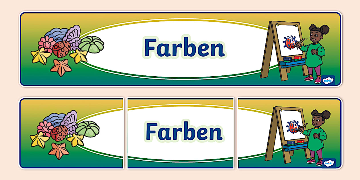 Colours - German Display Banner (Teacher-Made) - Twinkl