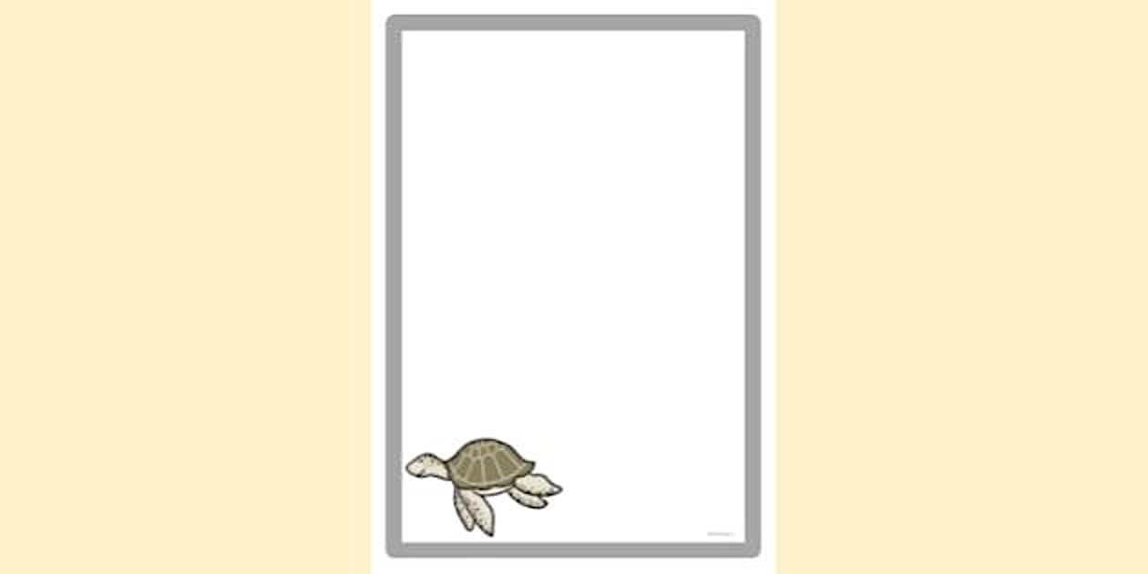 Simple Blank Turtle New Border | Page Borders | Twinkl