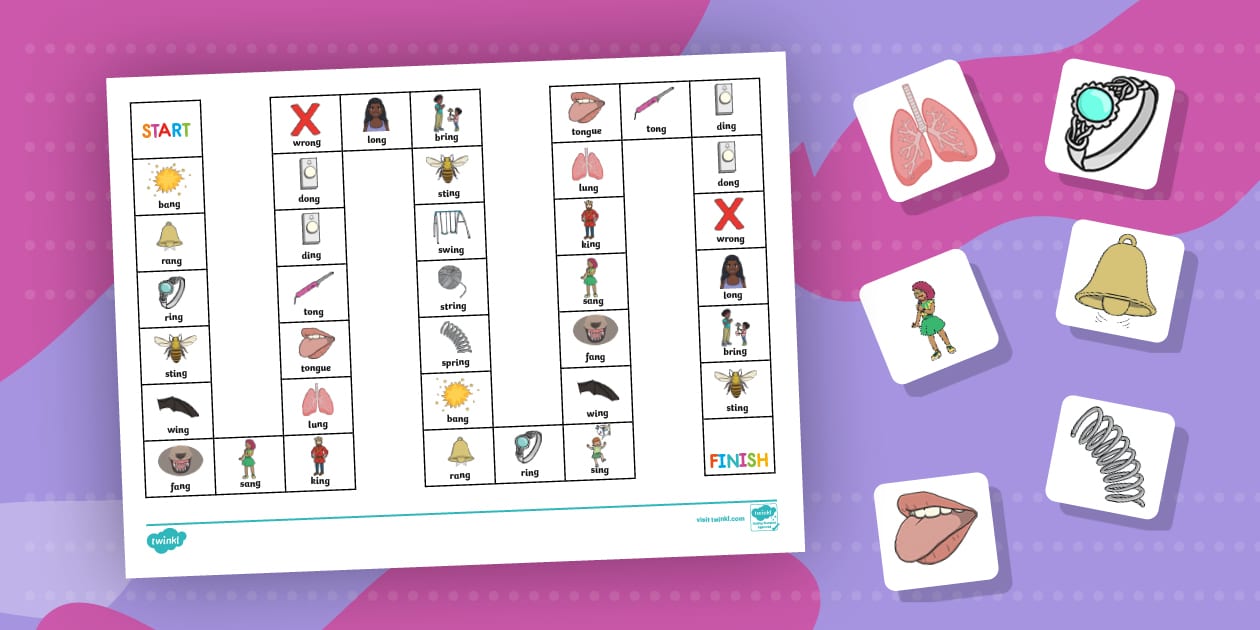 Final 'ng' Sound Board Game (teacher made) - Twinkl