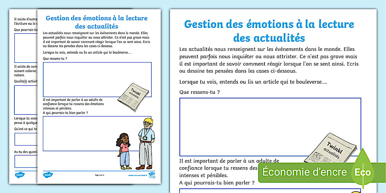 Activité sur la gestion des émotions à la lecture des actualités