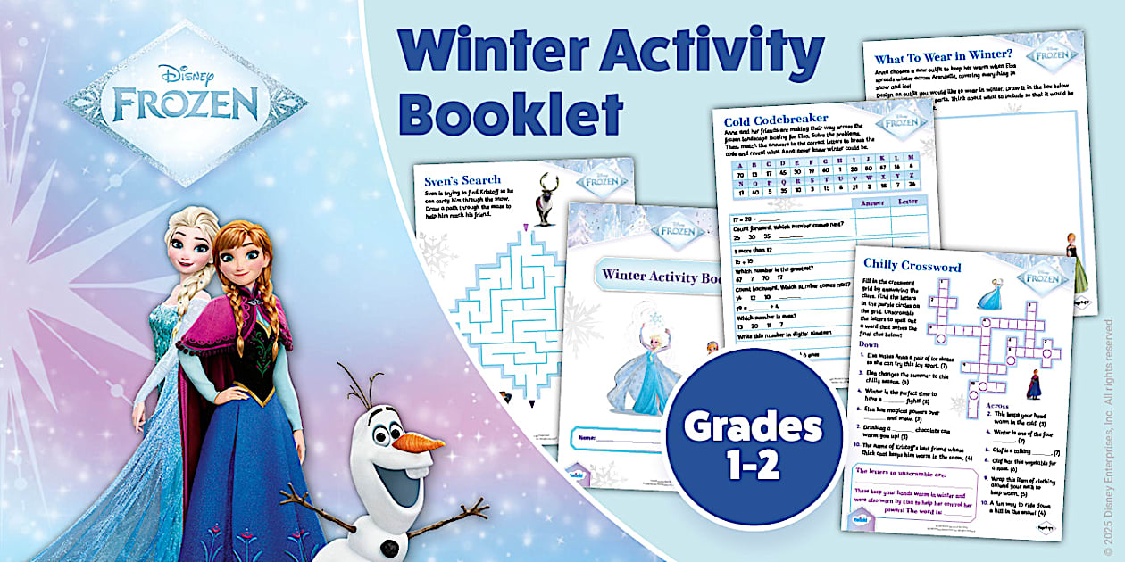 Frozen: Winter Activity Booklet for 1st-2nd Grade