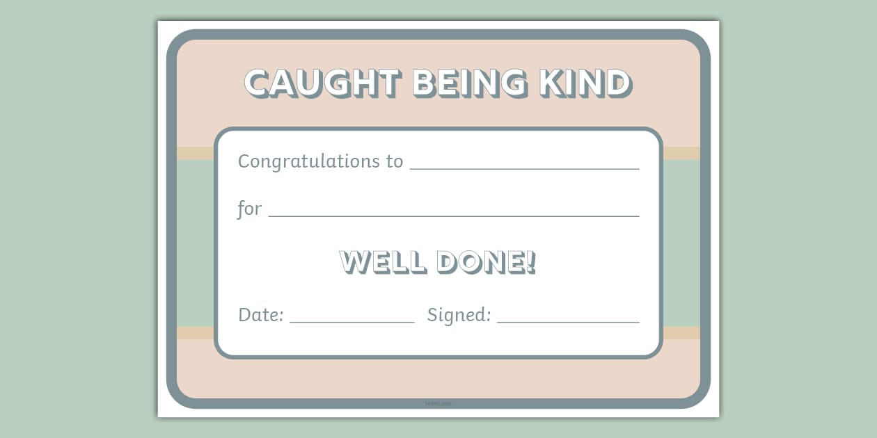3D Effect Themed Caught Being Kind Certificate - Twinkl