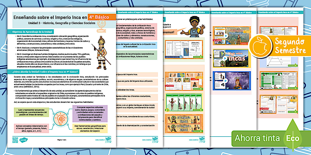 FREE! - GRATIS Enseñando sobre el Imperio Inca en 4º Básico Unidad 3 ...