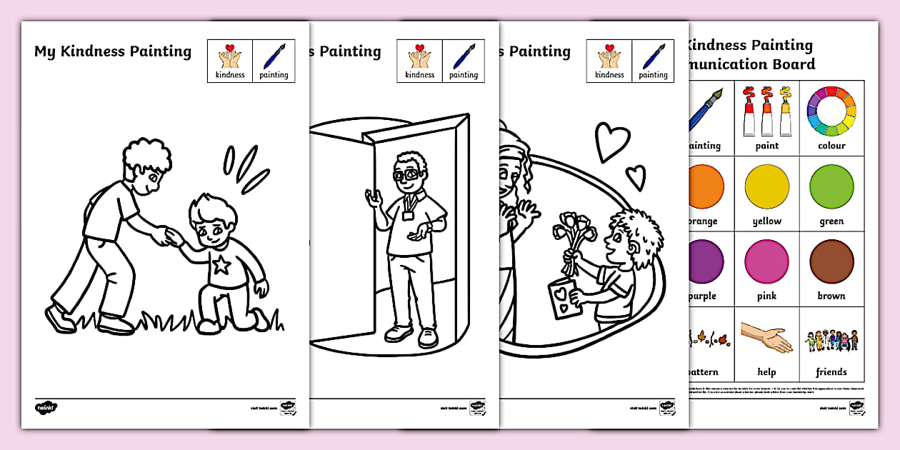 Kindness Painting Activity with Visual Supports - Twinkl