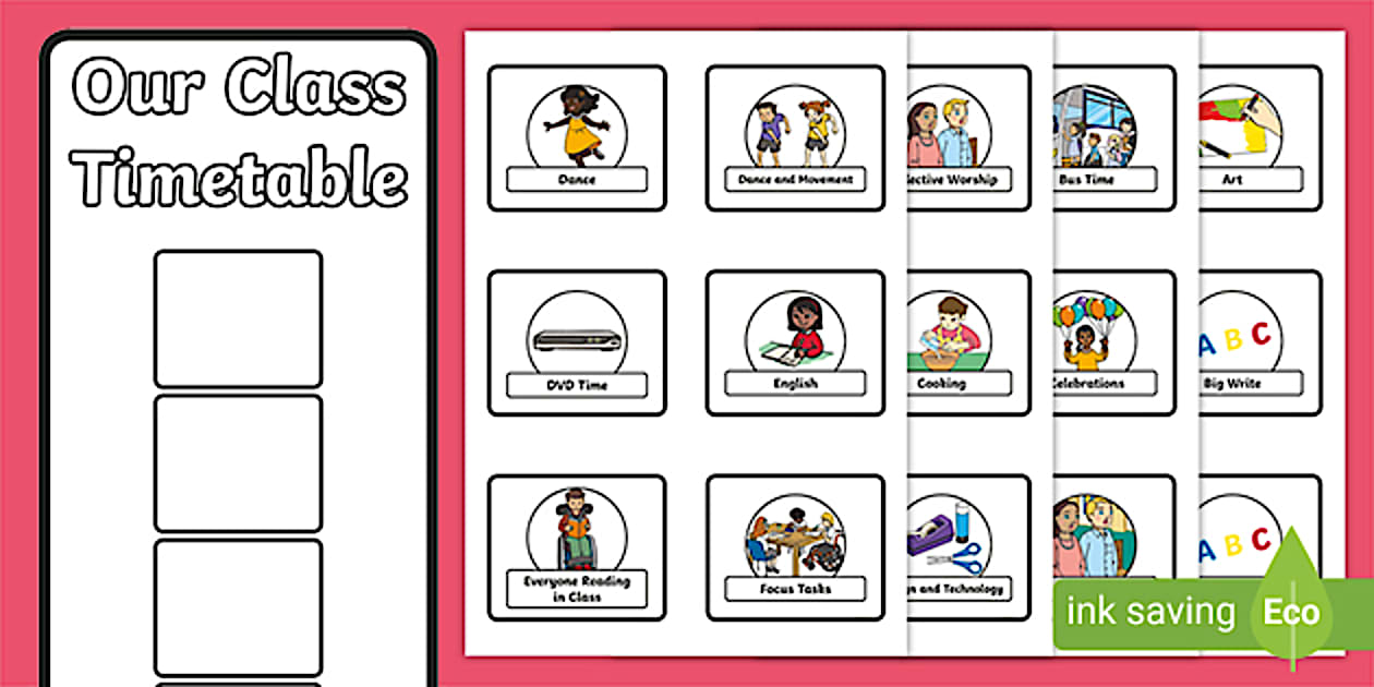Blank Timetable with Cards (Hecho por educadores) - Twinkl