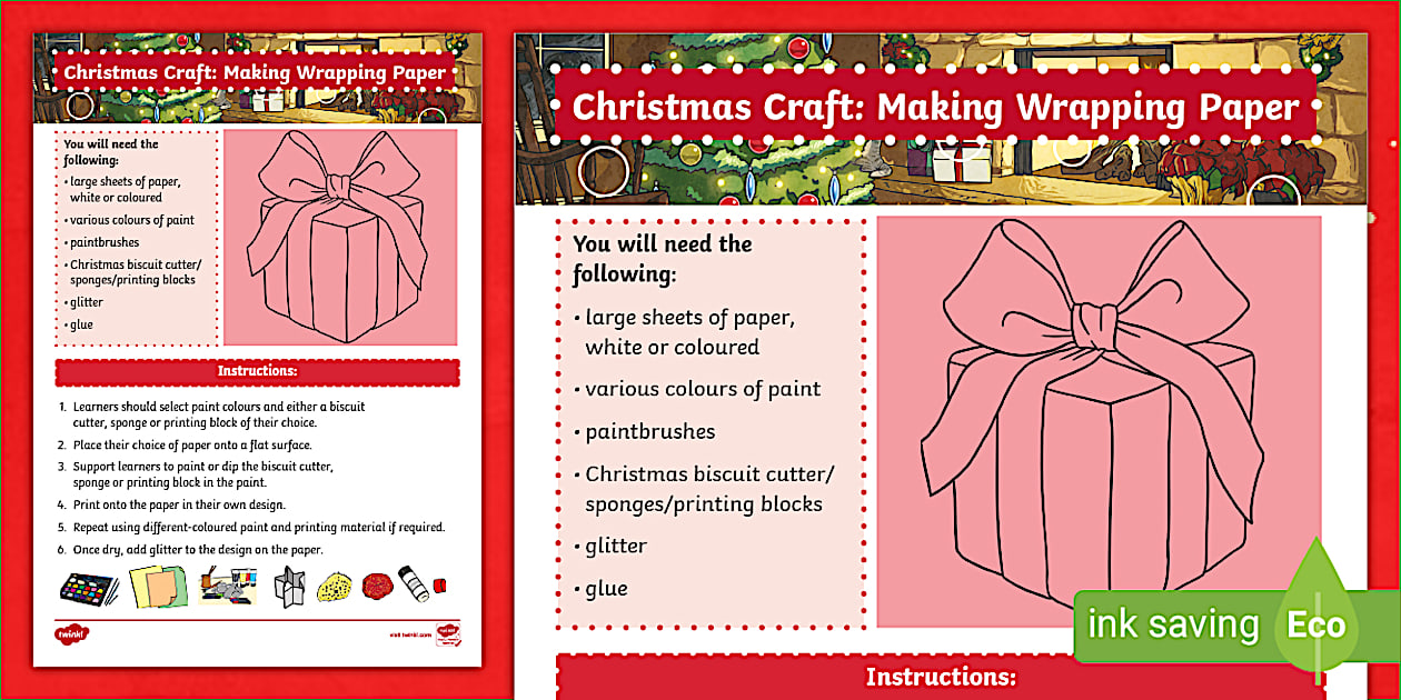 DIY Wrapping Paper for Christmas - Craft Ideas for Children