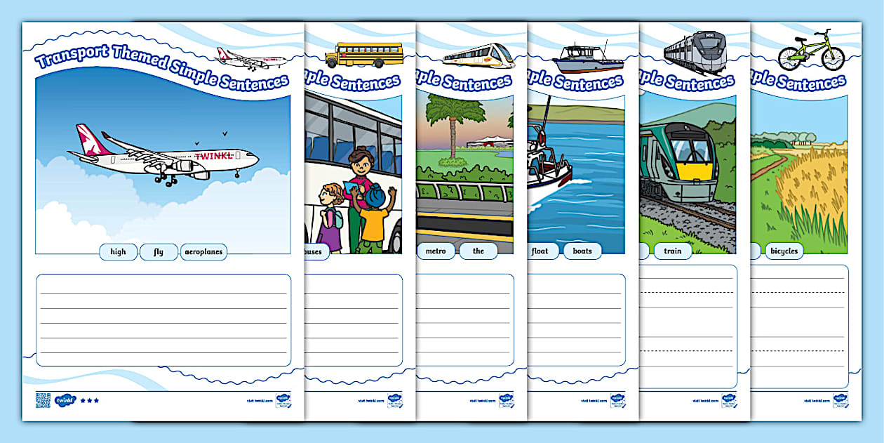 Transport Themed Simple Sentences (teacher made) - Twinkl