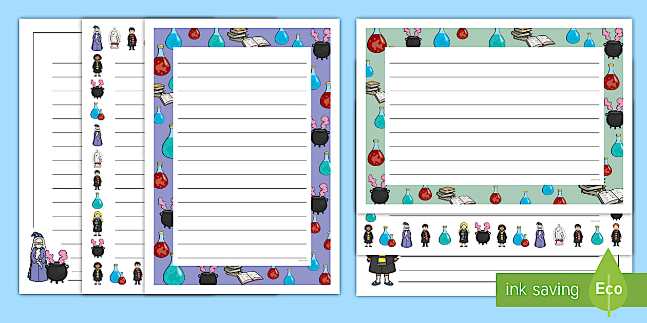Editable Wizard School Page Borders (teacher made) - Twinkl