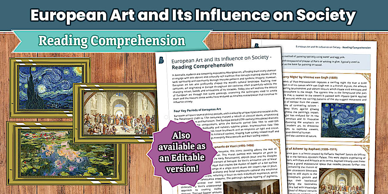 European Art and Its Influence - Reading Comprehension