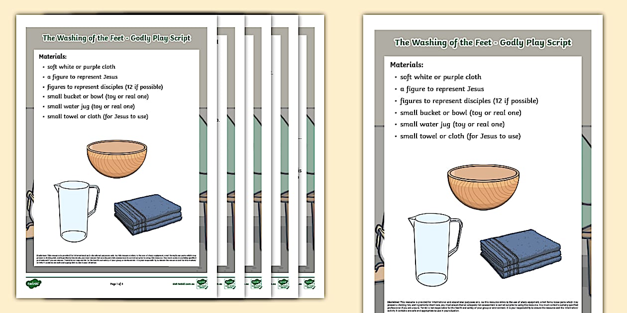 The Washing of the Feet Godly Play Script - Twinkl