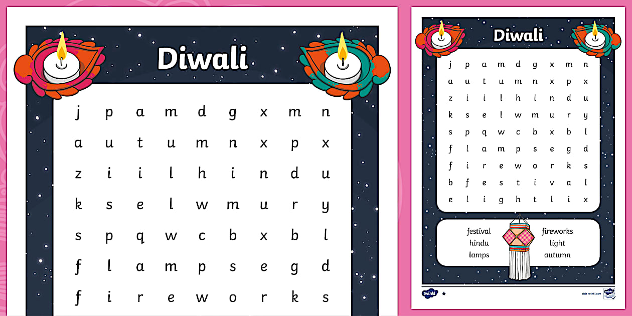 Hindu Diwali Word Search (teacher made) - Twinkl