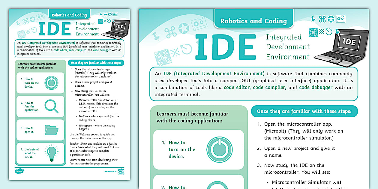 Robotics and Coding - Coding - Introducing an IDE - Twinkl