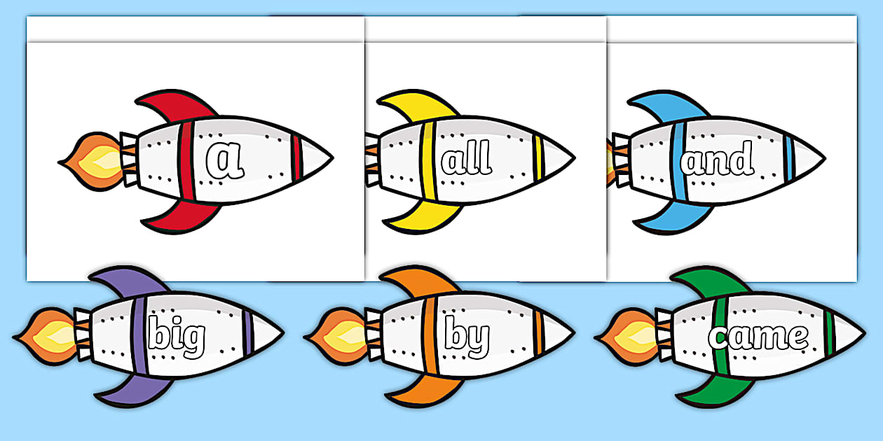 100 High Frequency Words on Rockets (teacher made) - Twinkl