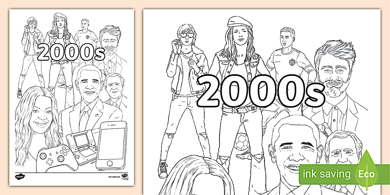 2000s Colouring Sheet - Twinkl Colouring (teacher made)