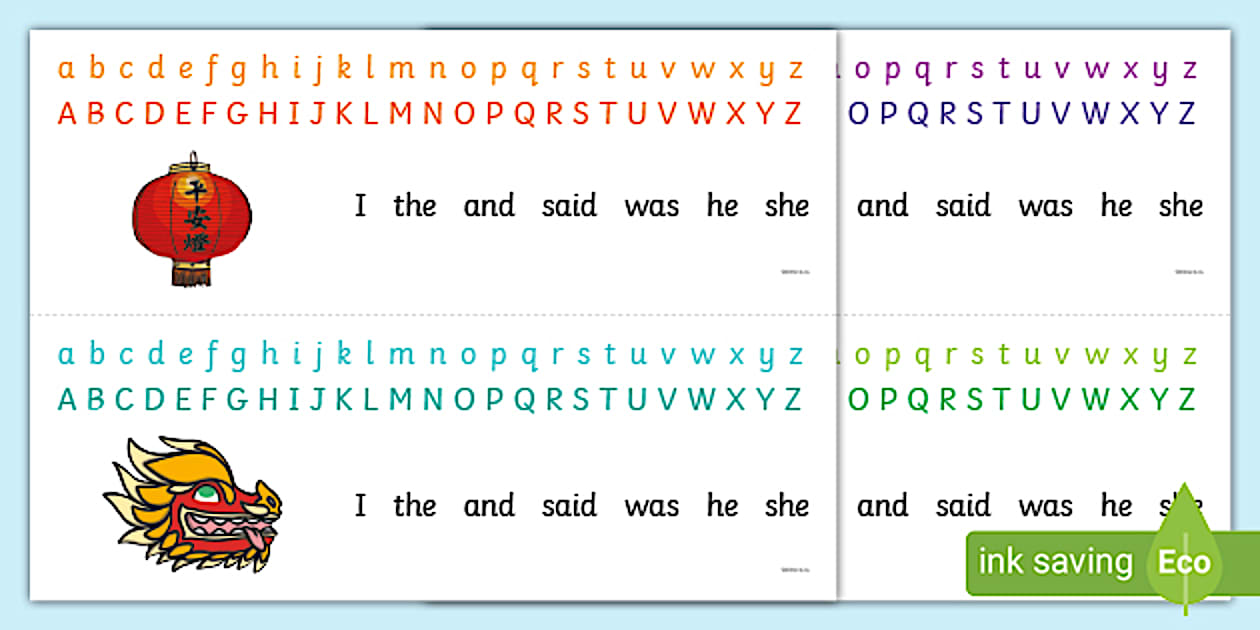 Cursive Chinese New Year Alphabet Strips (teacher made)