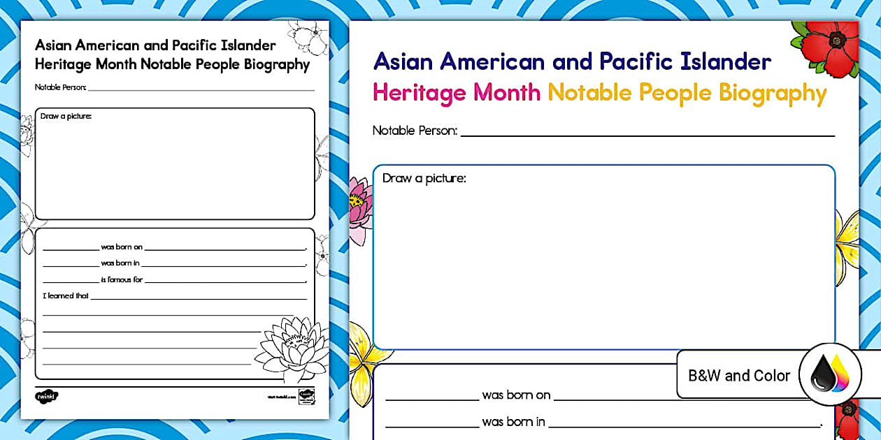 Asian/Pacific American Heritage Month Worksheet | Template