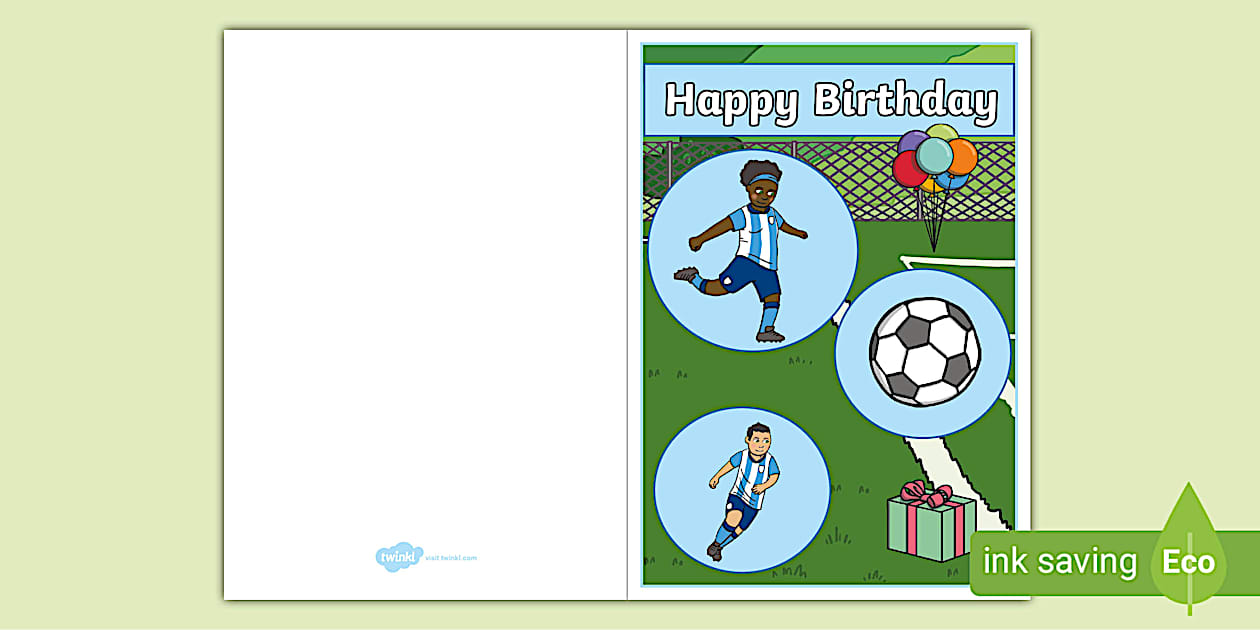 Football Birthday Card (teacher made) - Twinkl